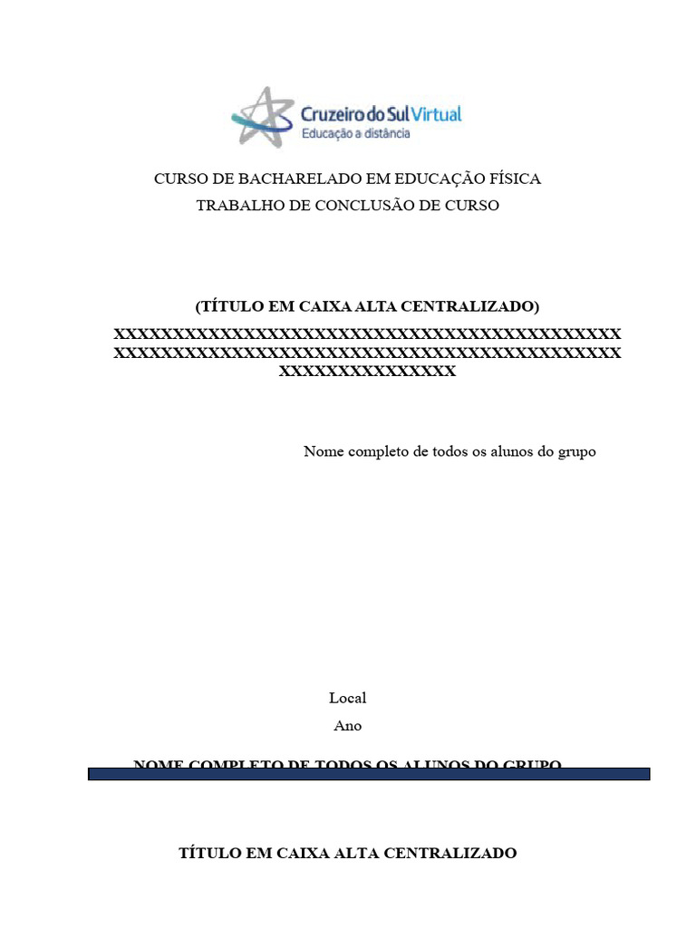 Template Tcc Final | Download grátis PDF | Abstract (resumo)