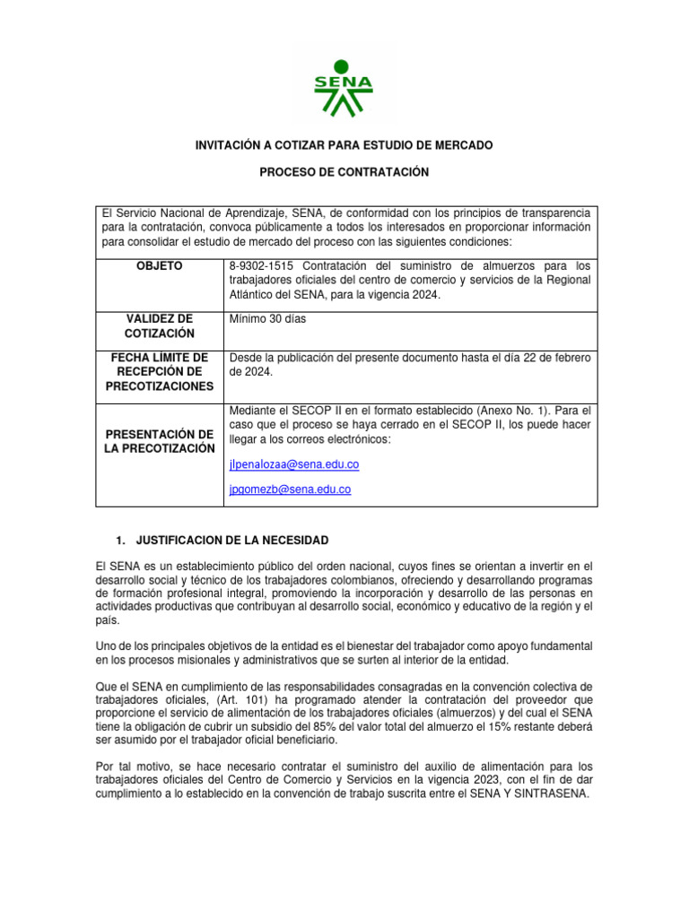 Invitacion A Cotizar | PDF | Alimentos