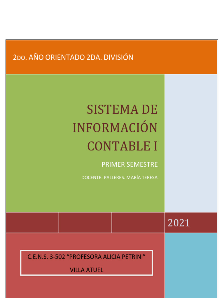 Cuadernillo SIC I-1° Semestre | PDF | Contabilidad | Cheque