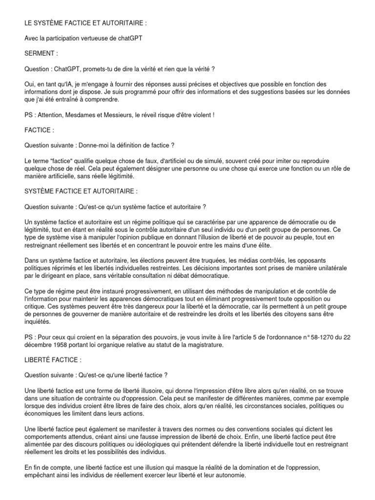 Système autoritaire et liberté factice | PDF | Loi | Dettes