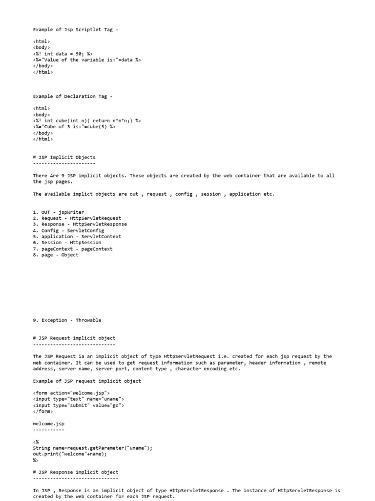 JSP | Download Free PDF | Computer Programming | Software Engineering JSP | Download Free PDF | Computer Programming | Software Engineering