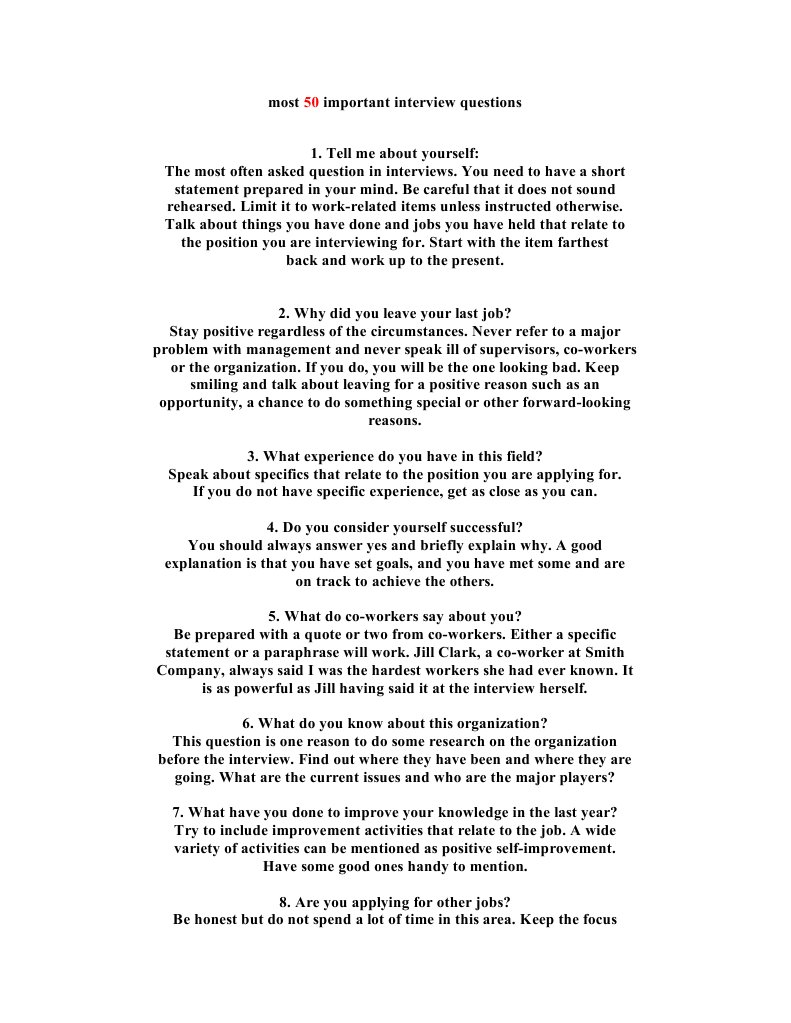 Most 50 Important Interview Questions | Leadership | Leadership