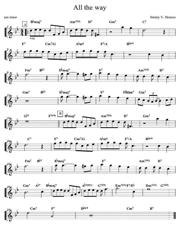 All The Way Ab Tenor | PDF