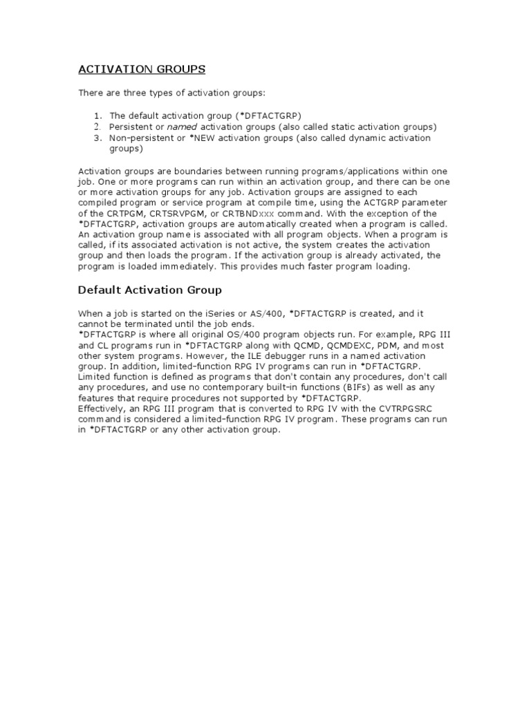 Activation Groups | Download Free PDF | Parameter (Computer Programming ...