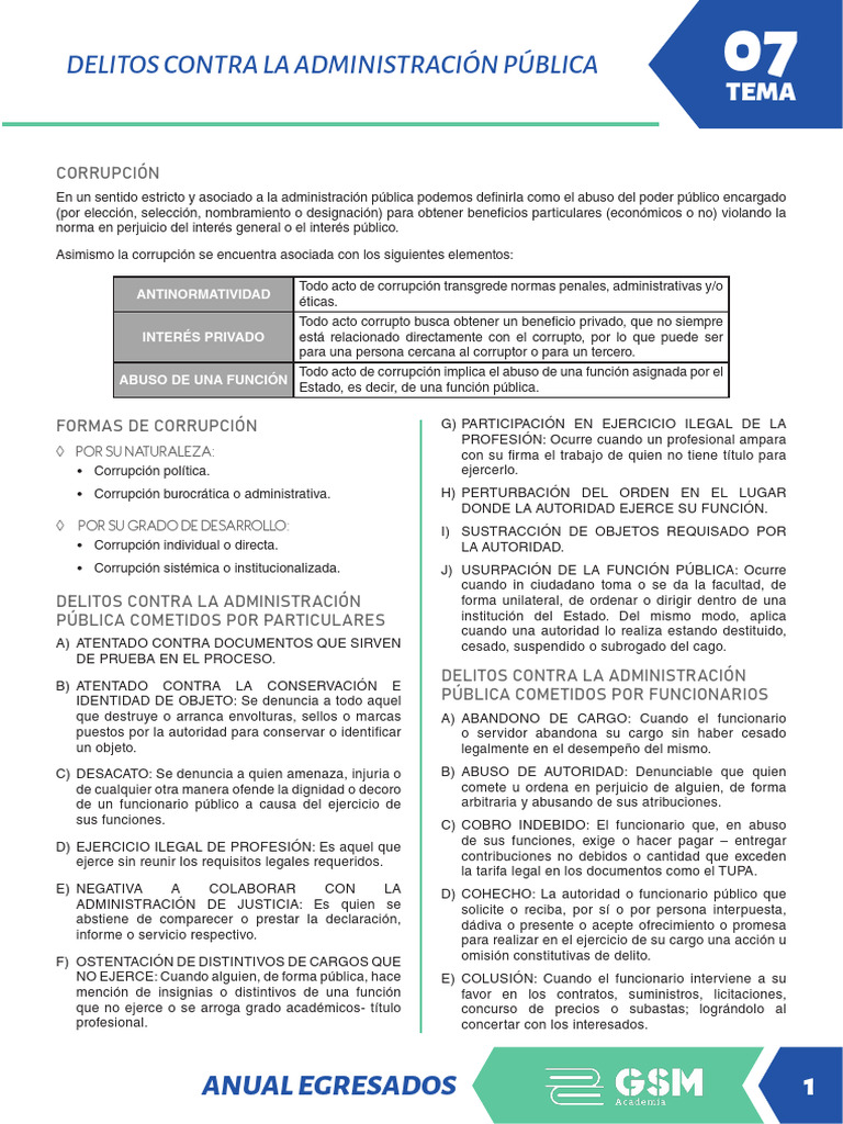 Cívica Tema 07 | PDF | Corrupción política | Ley Pública