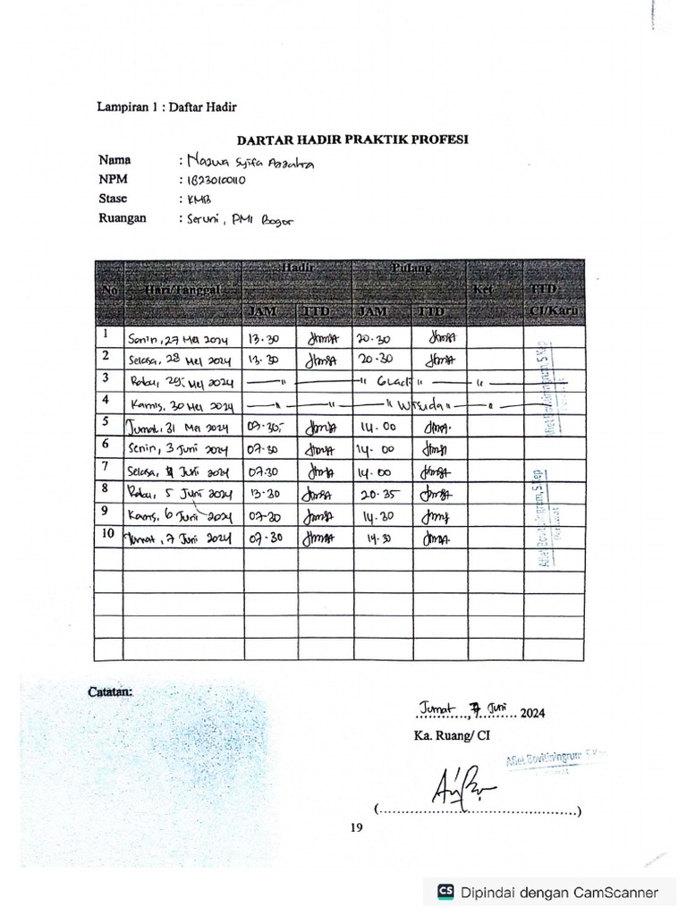Absen Dan Logbook Seruni | PDF