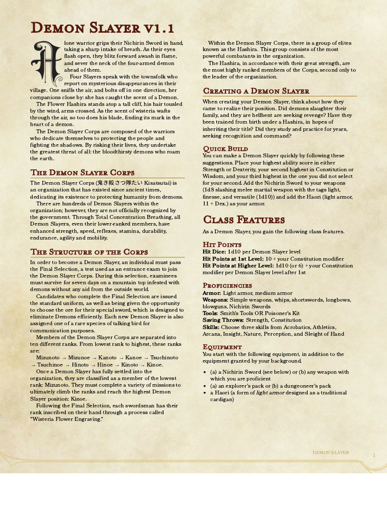 Demon Slayer Corps: A Guide to Ranks | PDF
