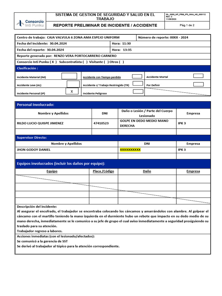 NL - 3000 - CN - REP - IP3 - NNA - HS - 000483 Rev 0 REPORTE PRELIMINAR ... NL - 3000 - CN - REP - IP3 - NNA - HS - 000483 Rev 0 REPORTE PRELIMINAR ...