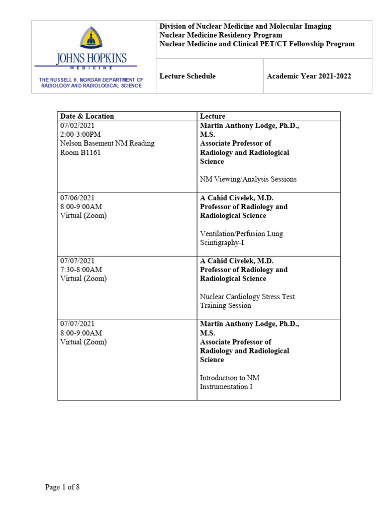 NM Lecture 2021 - 2022 - RA | PDF | Radiology | Nuclear Medicine