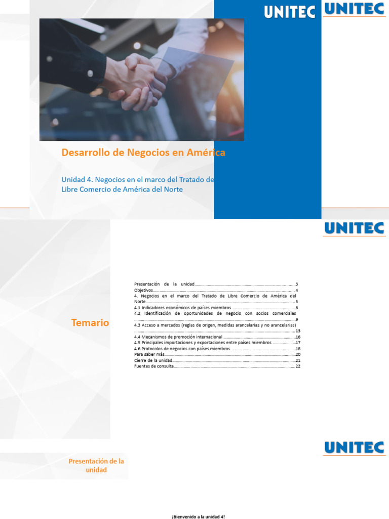 Unidad 4. Negocios en El Marco Del Tratado de Libre Comercio de América ...