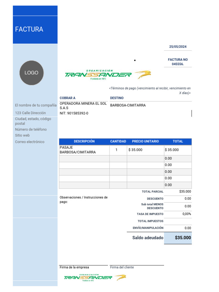 ES Classic Invoice Template Word 2 | PDF | Industrias de servicio