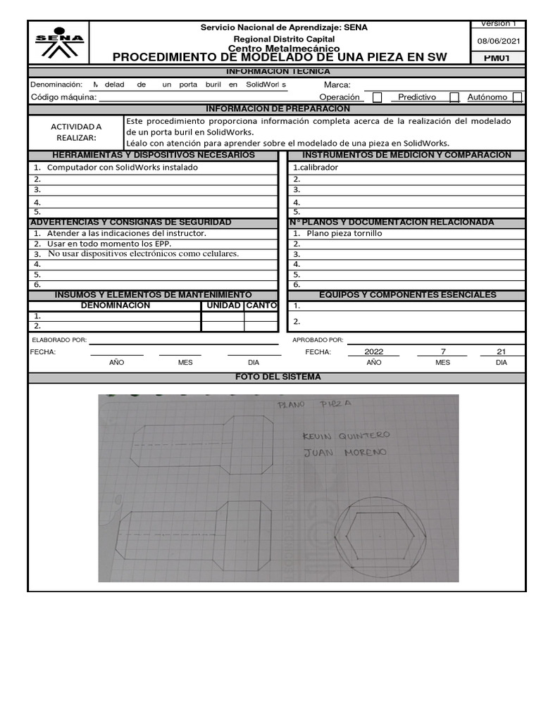 Procedimiento modelado de pieza (1) | PDF