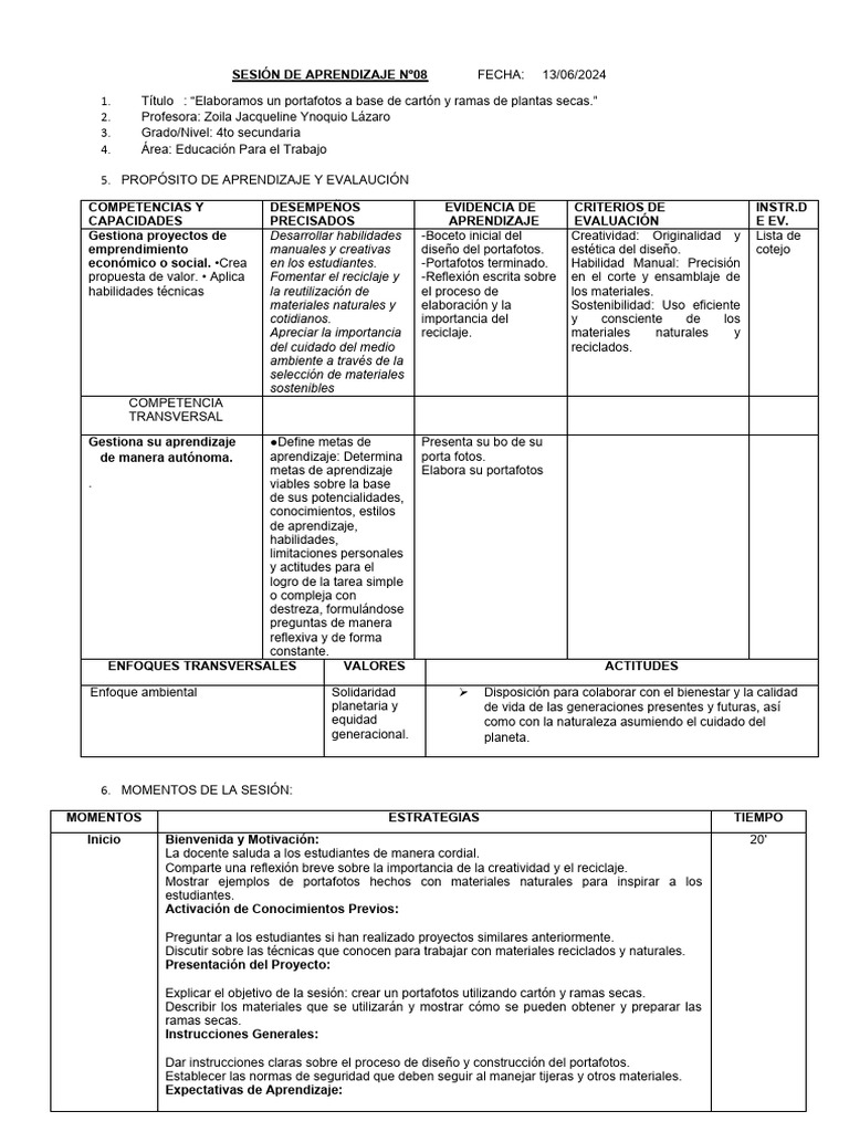 EPT SESIÓN ramas secas | Descargar gratis PDF | Aprendizaje | Maestros