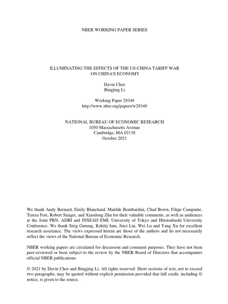 W 29349 | PDF | Tariff | Economics