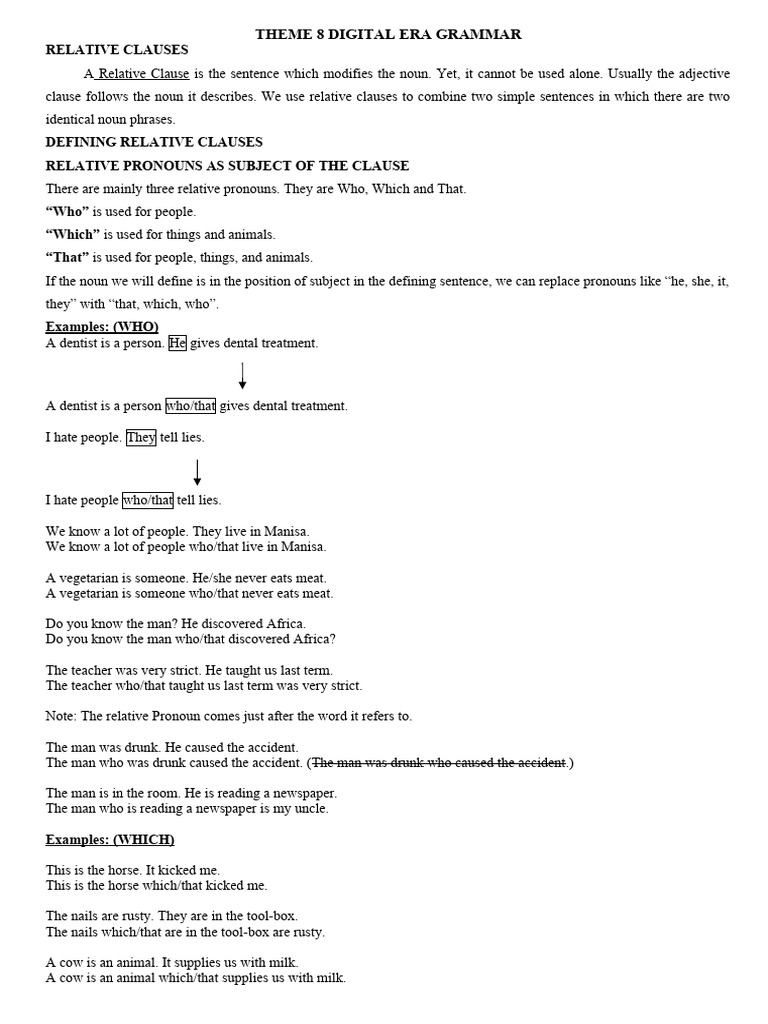 Unit 8 Digital Era Grammar Worksheet | PDF | Pronoun | Noun