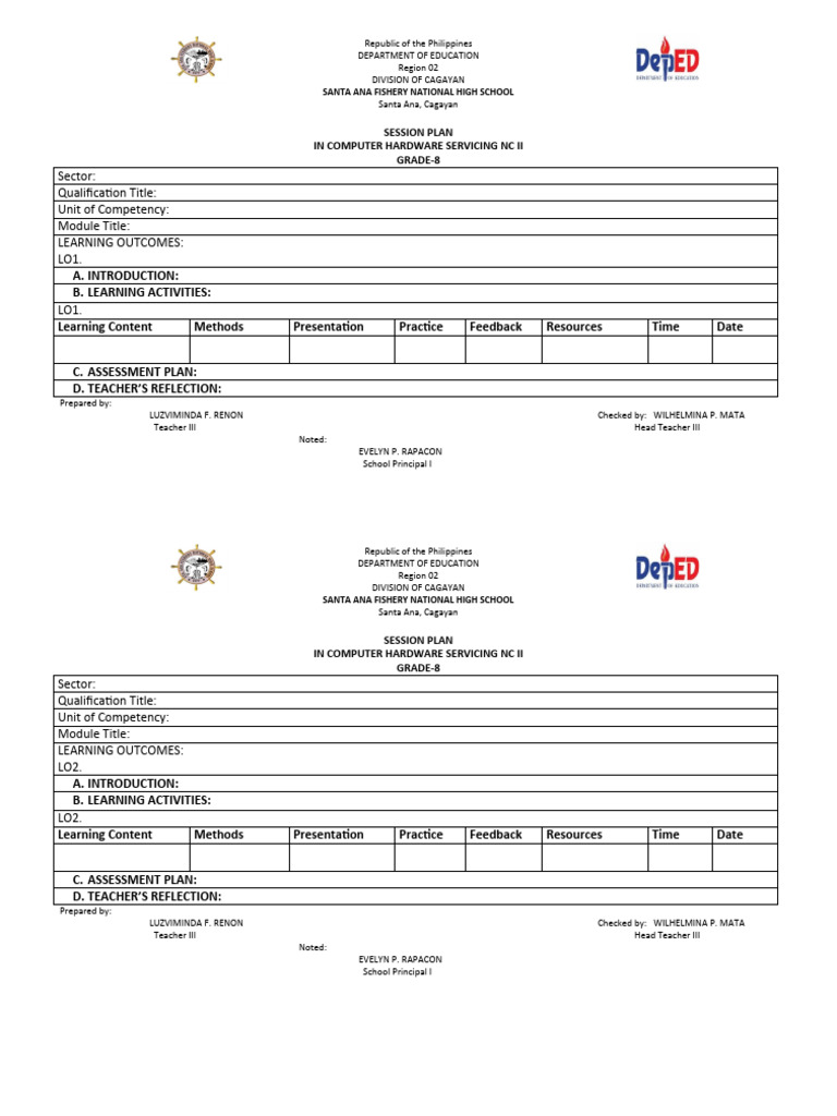 Session Plan Template | Download Free PDF | Human Communication | Learning