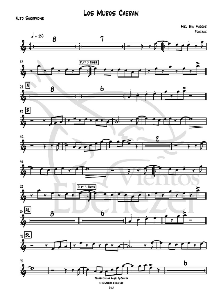 Los Muros Caeran MSM Sax Alto | PDF
