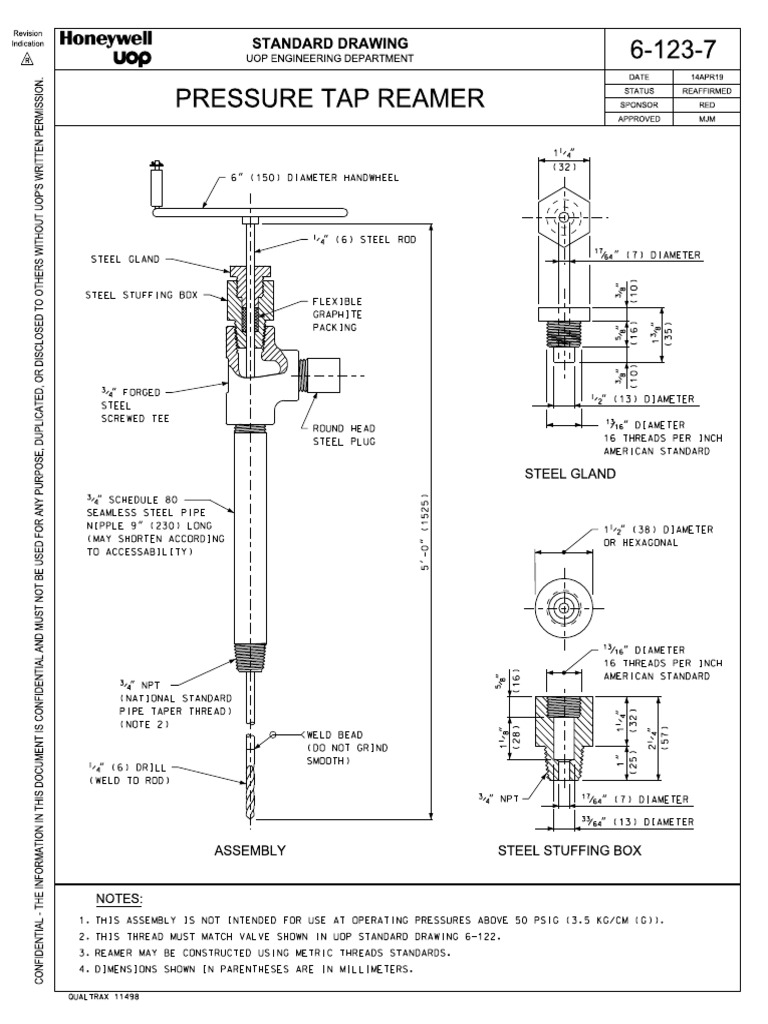 6-123-7 Pressure Tap Reamer | PDF | Pipe (Fluid Conveyance ...