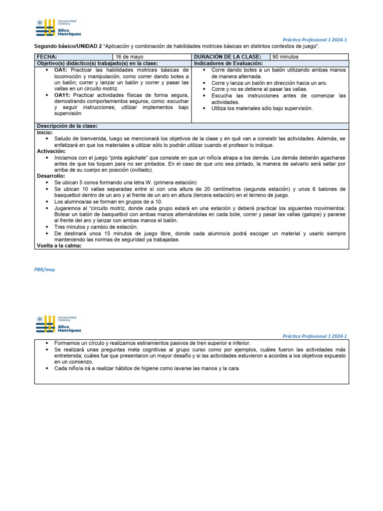 Planificación clase 2 | PDF