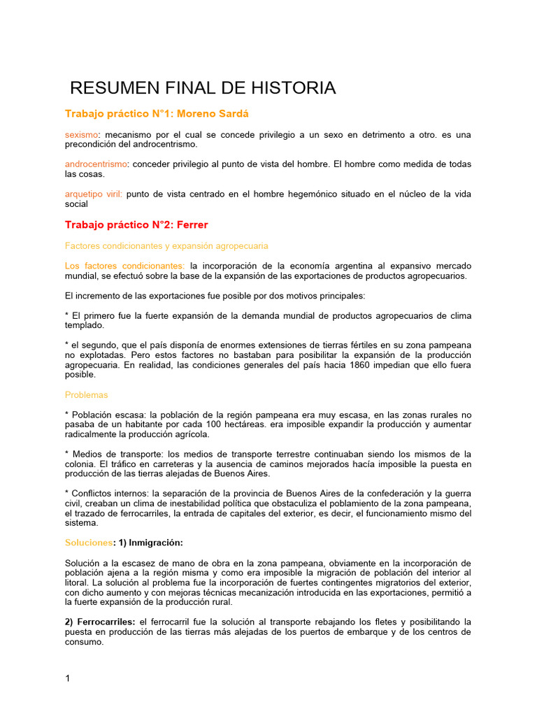 Resumen Final de Historia | PDF | revolución mejicana | México