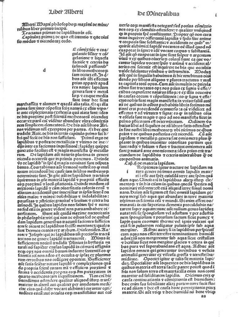 Alberti Magni - Liber Alberti de Mineralibus (Latín) | PDF