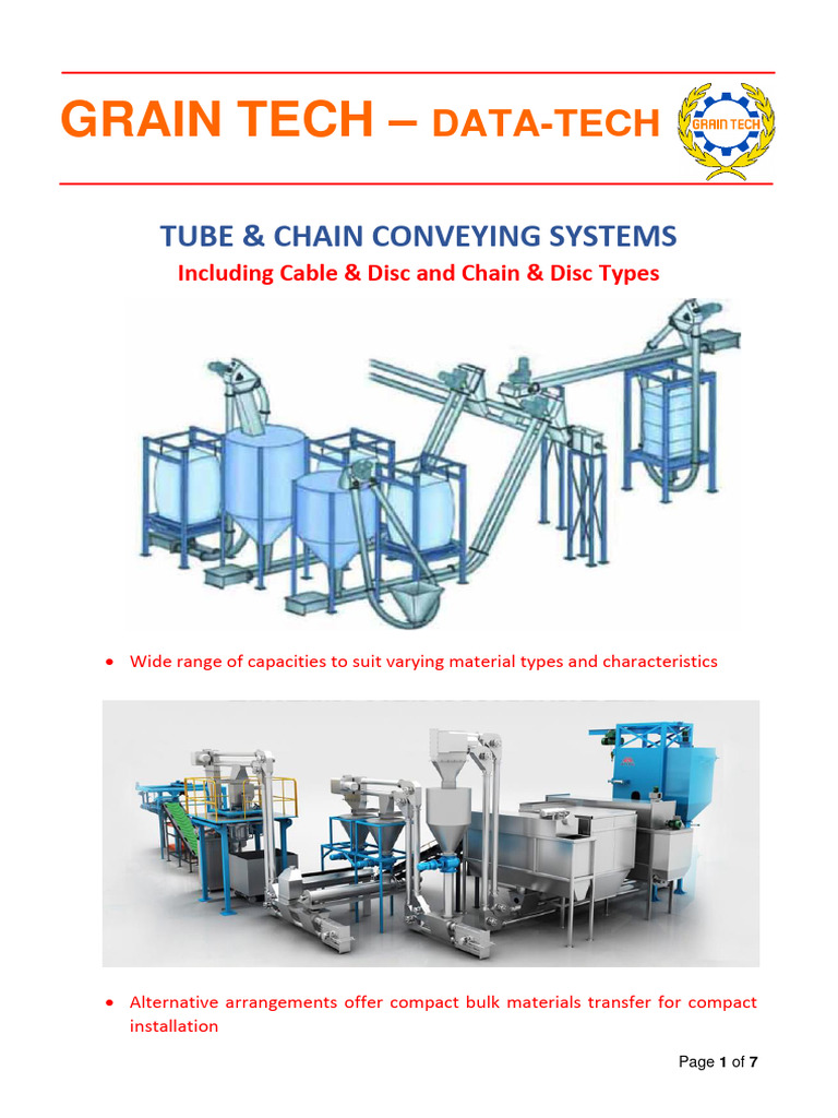 Tube & Chain Conveyor Systems Overview | PDF | Silicon Dioxide | Abrasive