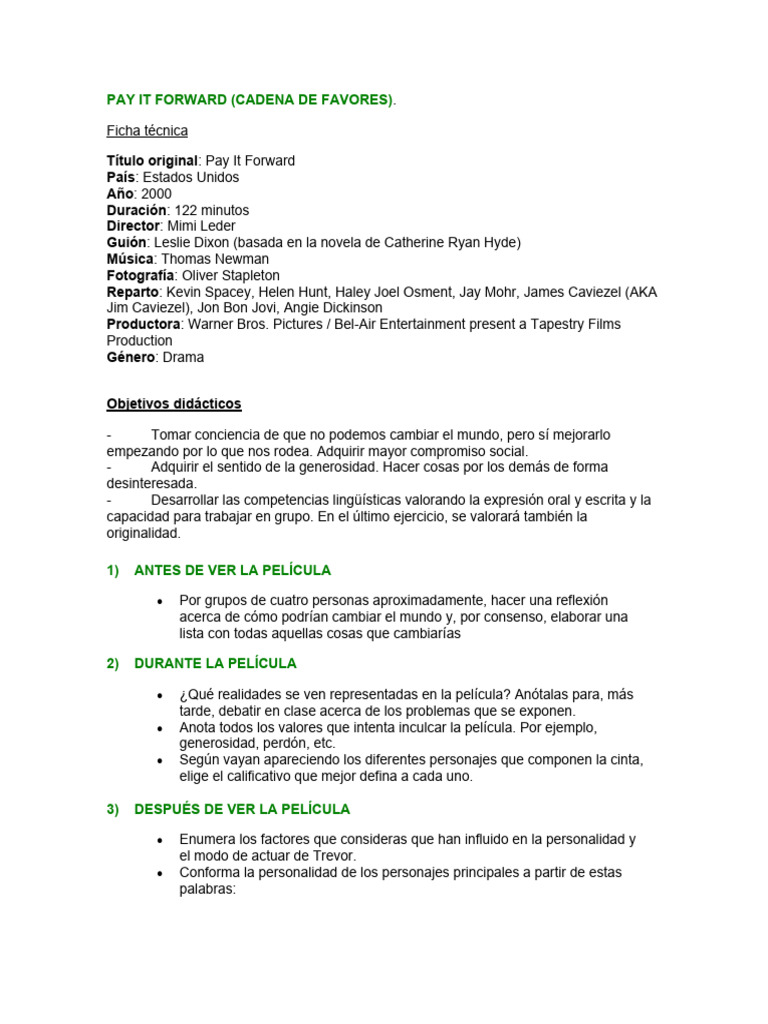 Pay It Forward | PDF