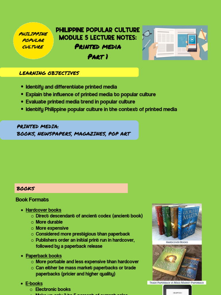 MODULE 5 Philippine Popular Culture PART 1 | PDF | Paperback | Books