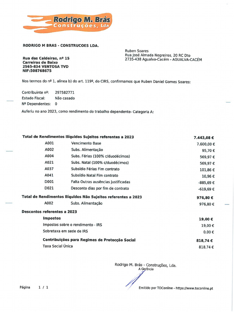 Ruben Soares - Irs | PDF