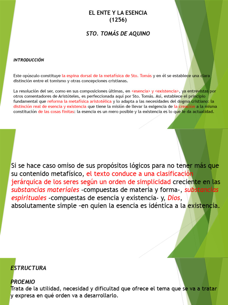 Introducción a Del Ente y La Esencia | PDF | Esencia | Existencia