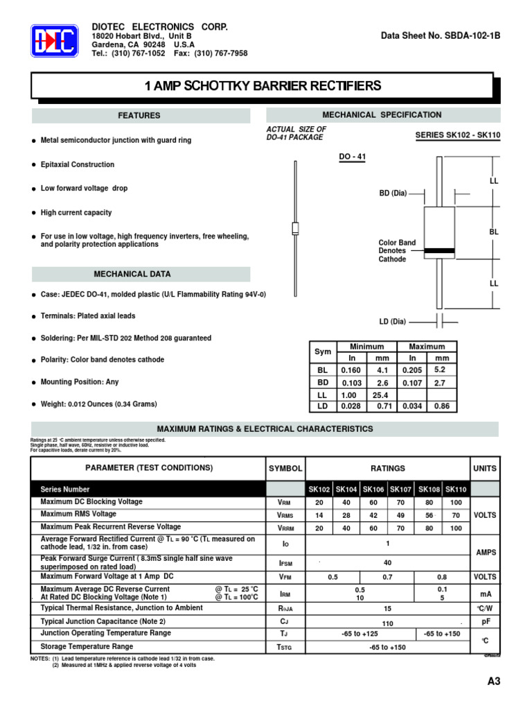Diodo SK107 | PDF | Rectifier | Capacitor