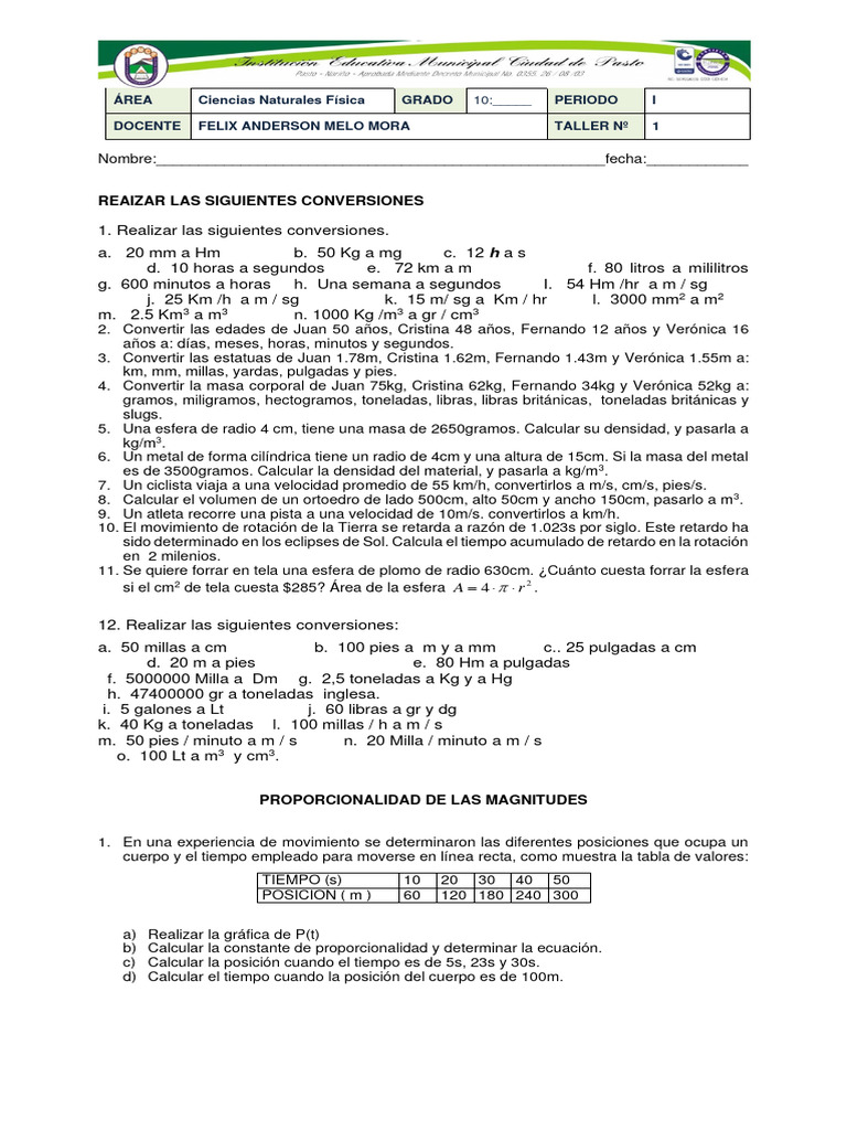 Taller 1 Conversiones y Funciones | PDF | Dom | Arco iris