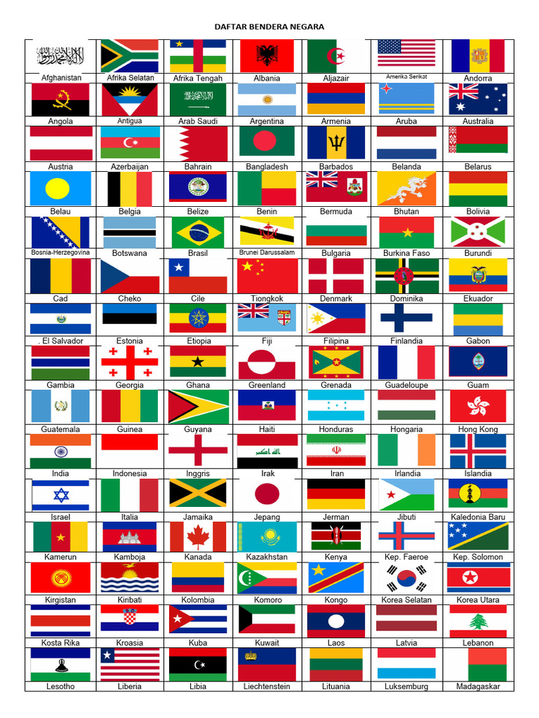 Daftar Bendera Negara | PDF