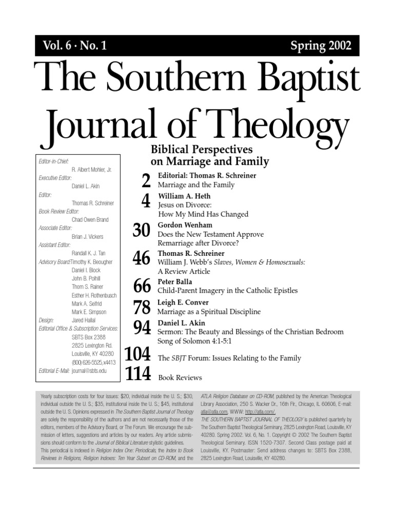 SBJT 2002springcomplete | PDF | Marriage | First Epistle To The Corinthians
