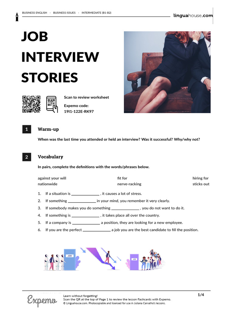 Job Interview Stories British English Teacher | PDF | Job Interview ...