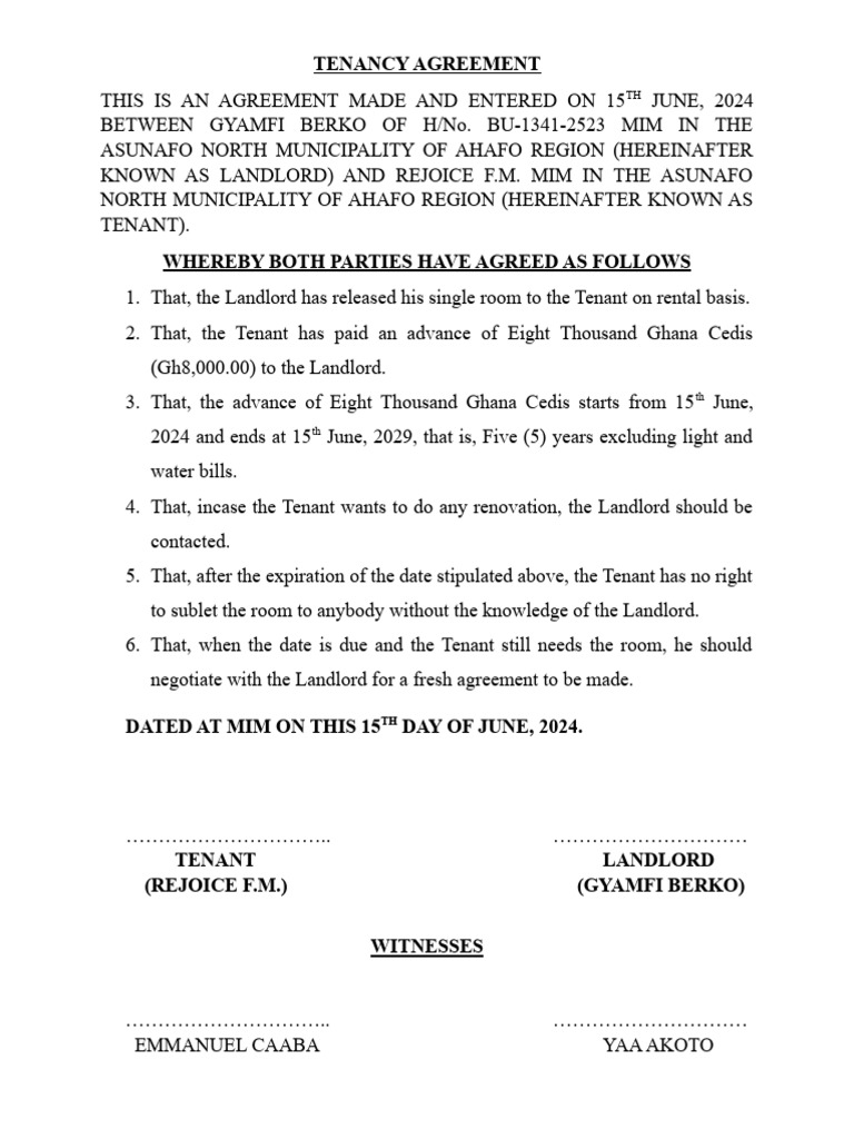 Tenancy Agreement | PDF