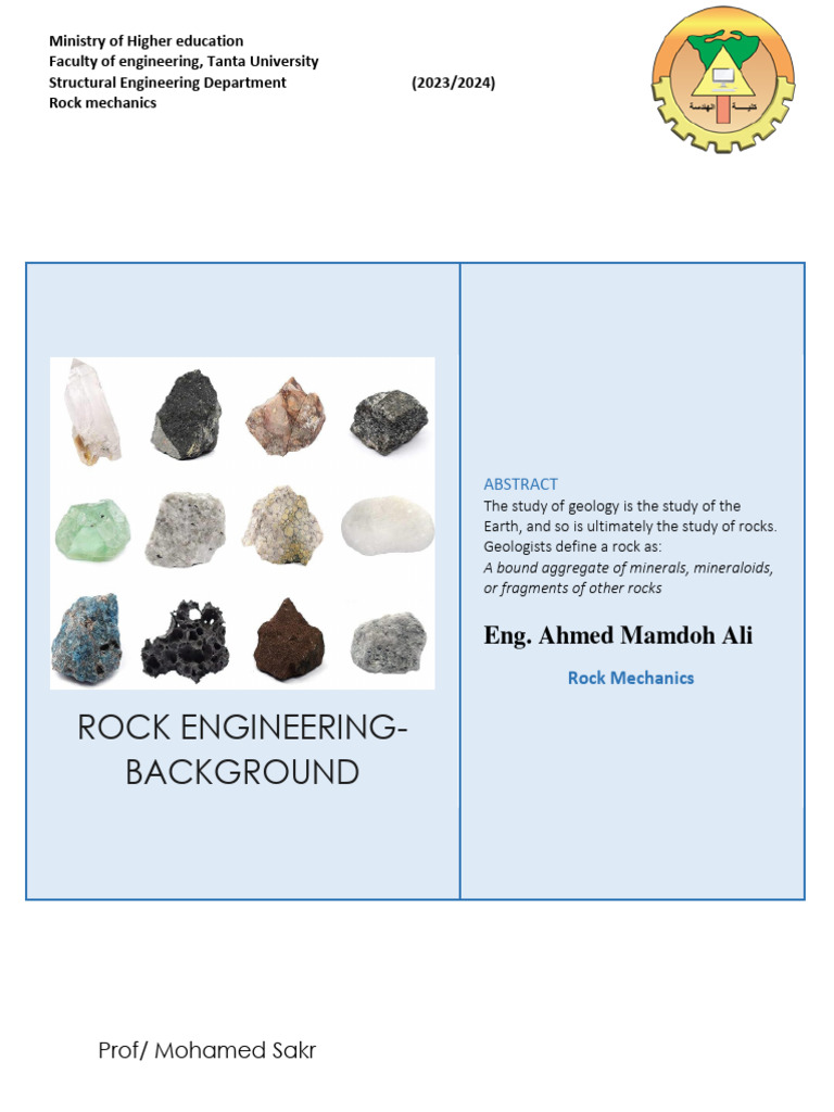 Rock Engineering Background | PDF | Clastic Rock | Rock (Geology)