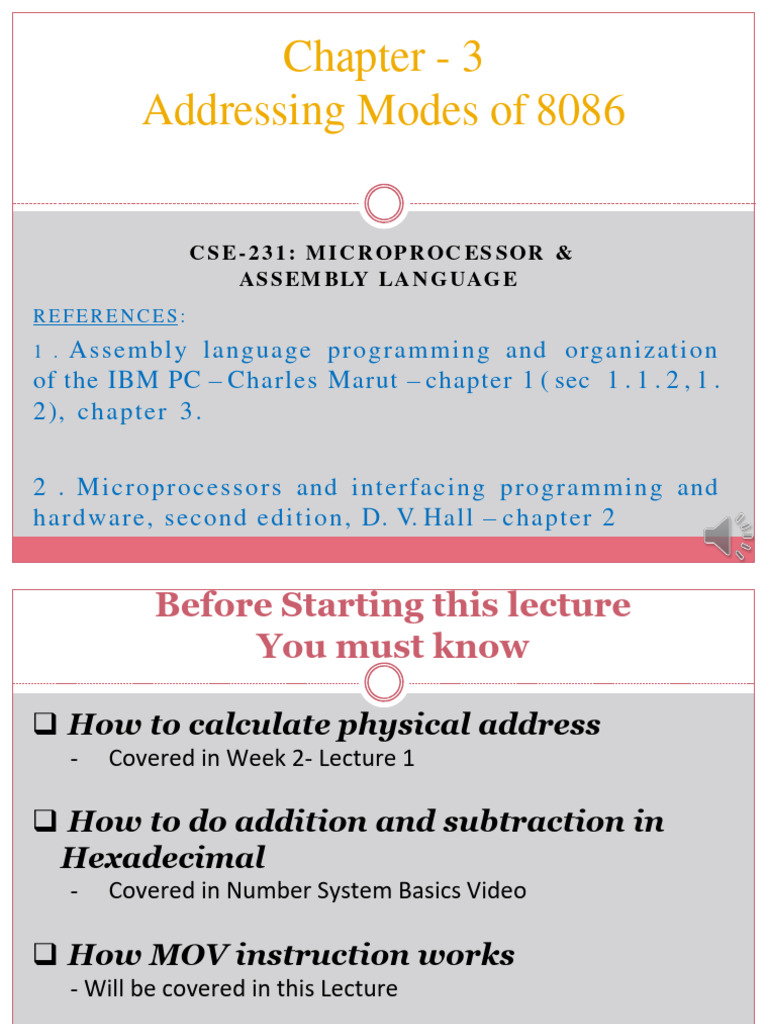 Week2 - L2 - Addressing Modes of 8086-1-14 | PDF | Central Processing Unit | Computer Science