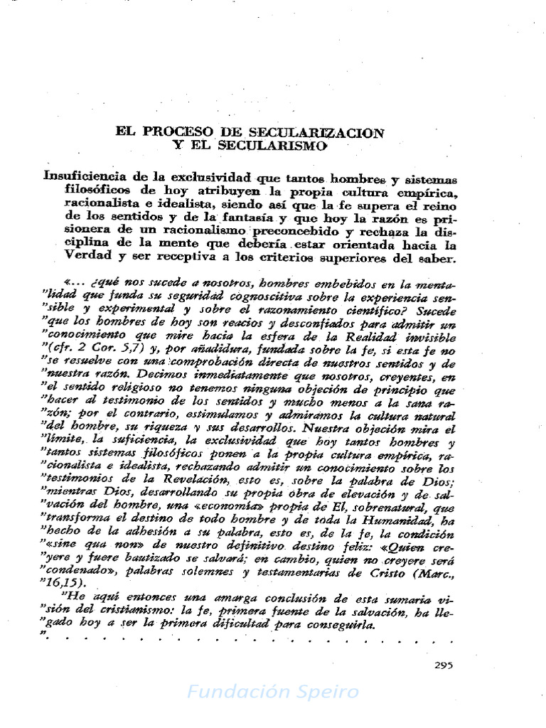 El Proceso de Secularización y El Secularismo | PDF | Ateísmo | Dios