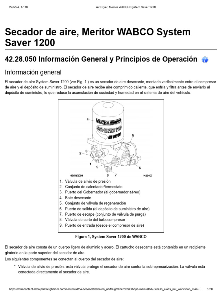 Air Dryer, Meritor WABCO System Saver 1200 Ok | PDF | Atmósfera ...