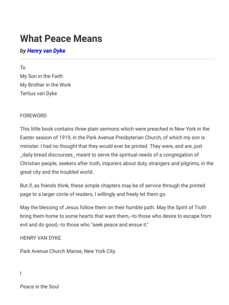 What Peace Means | PDF | Jesus | Sin