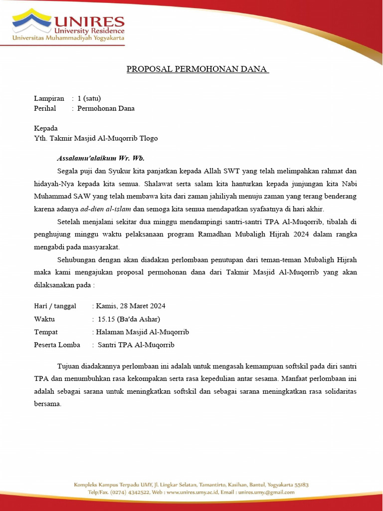 Proposal Perlombaan | PDF