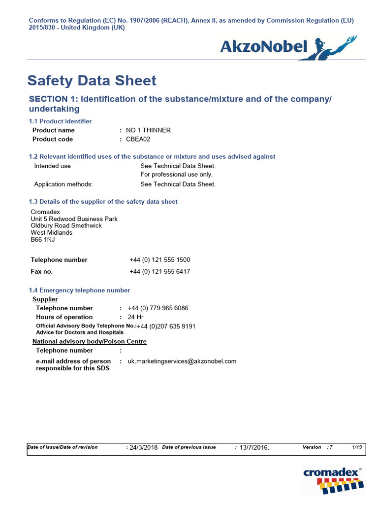 CBEA02 - GB - EN Thinner Akzonobel | PDF