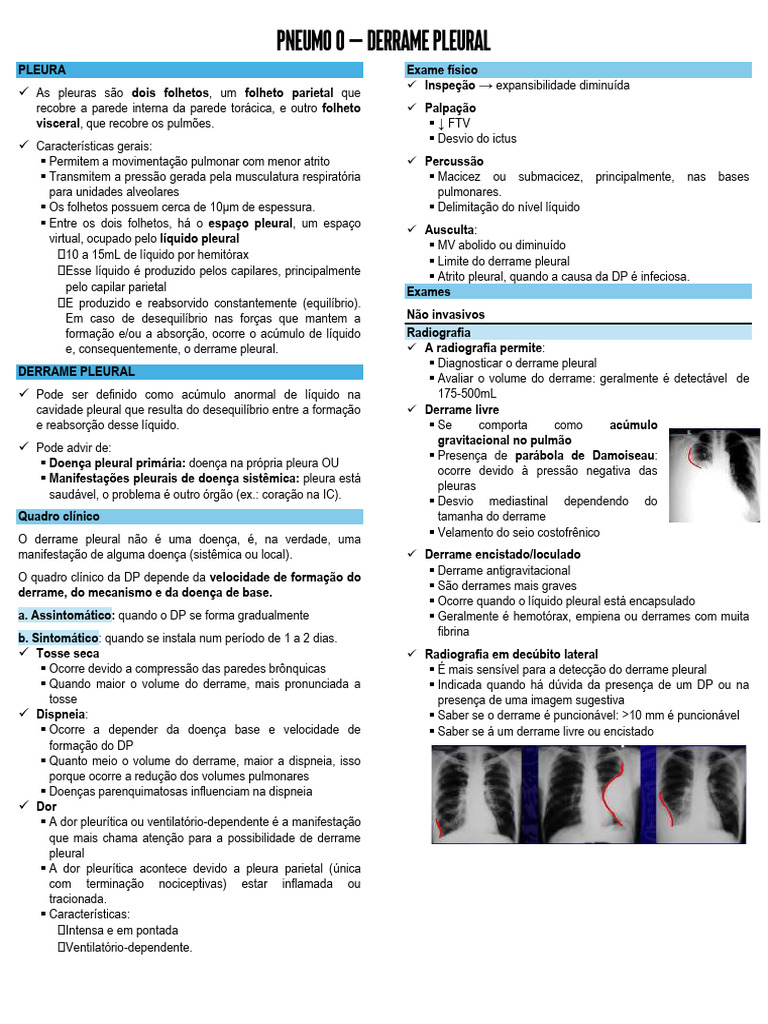 Pneumo 0 - Derrame pleural e Pneumotórax DAVID | PDF | Causas de morte ...