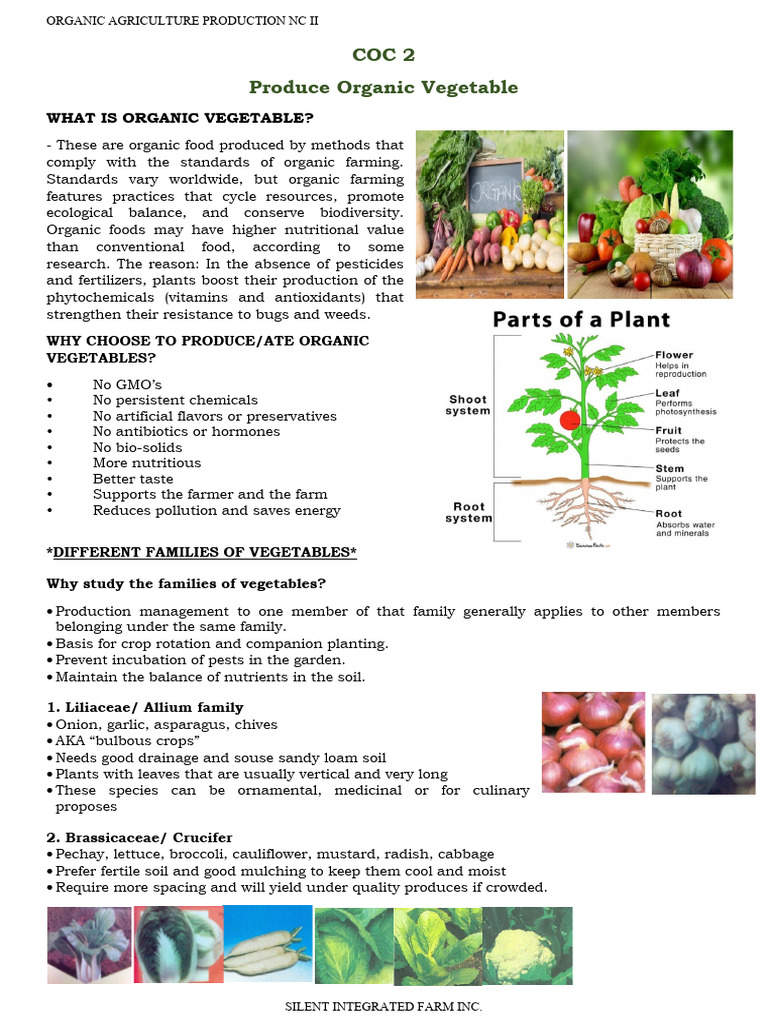 COC2 Produce Organic Vegetables | PDF | Crop Rotation | Pest (Organism)