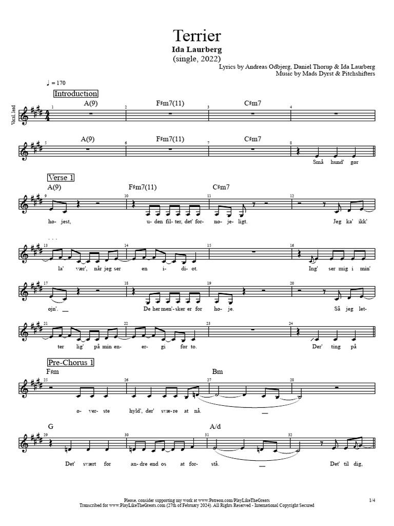 Ida Laurberg - Terrier II Vocal, Lead | PDF