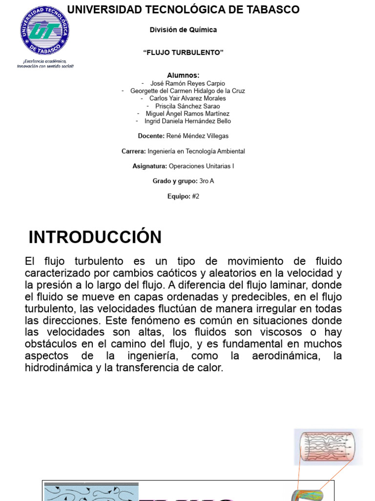 Flujo Turbulento Equipo 2-1 | PDF | Turbulencia | Numero Reynolds