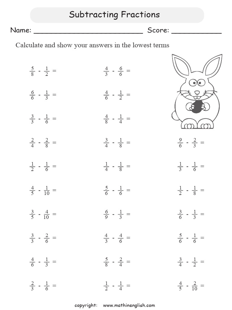 Subtracting Fractions P4 | PDF | Arithmetic | Elementary Mathematics