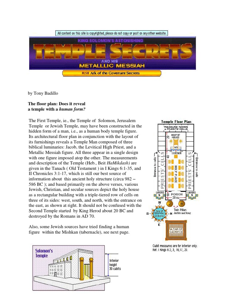 Temple Secrets | PDF | Tabernacle | Temple In Jerusalem