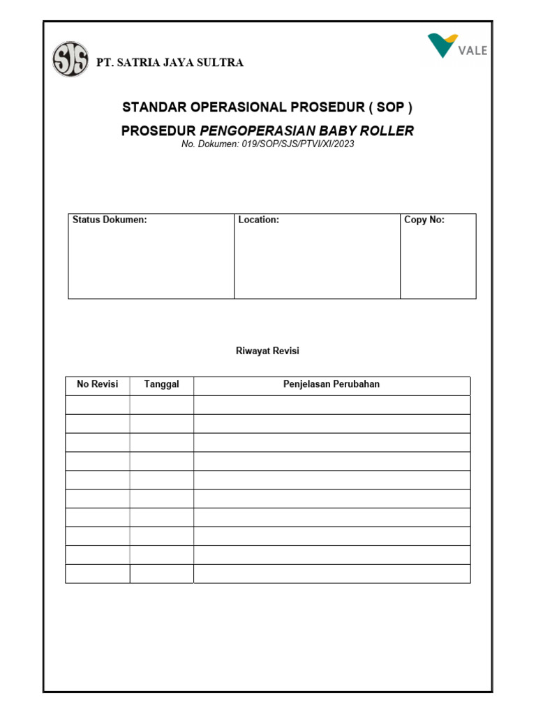 Sop Baby Roller (Sign Pe) | PDF | Komputer | Teknologi & Rekayasa